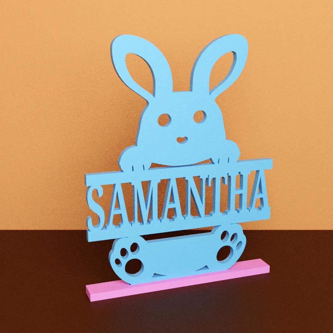 Home Decorations & Ornaments STL Download - Easter Bunny Name ...