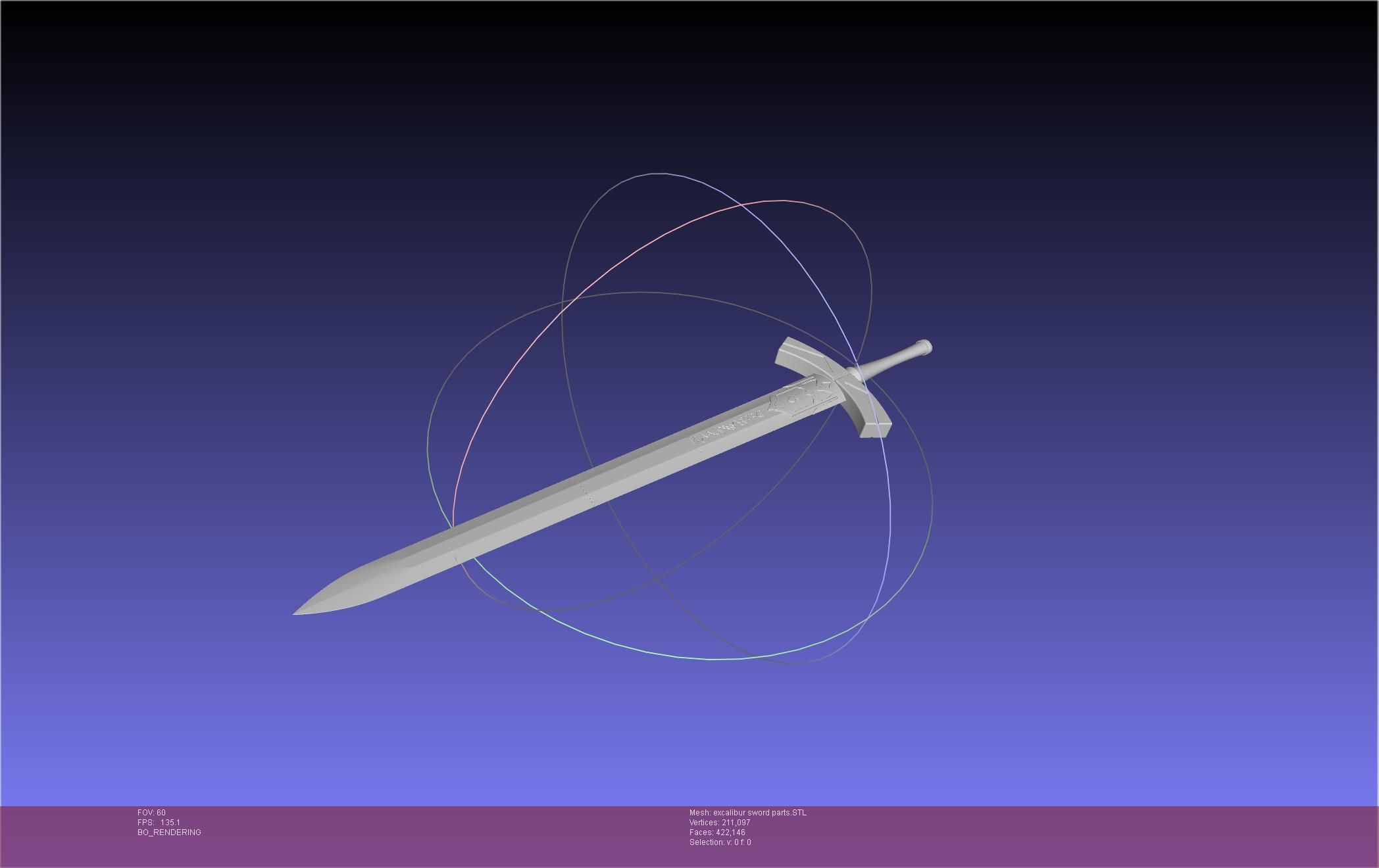 Fate Saber Excalibur Sword Printable Assembly | 3D models download ...