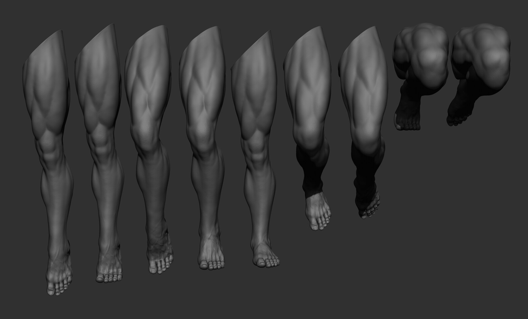 9 Male leg poses | 3D models download | Creality Cloud