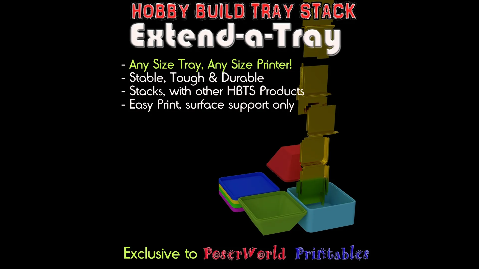 PoserWorld Printable "Hobby Build Extend-a-Tray" is a multi piece set ...
