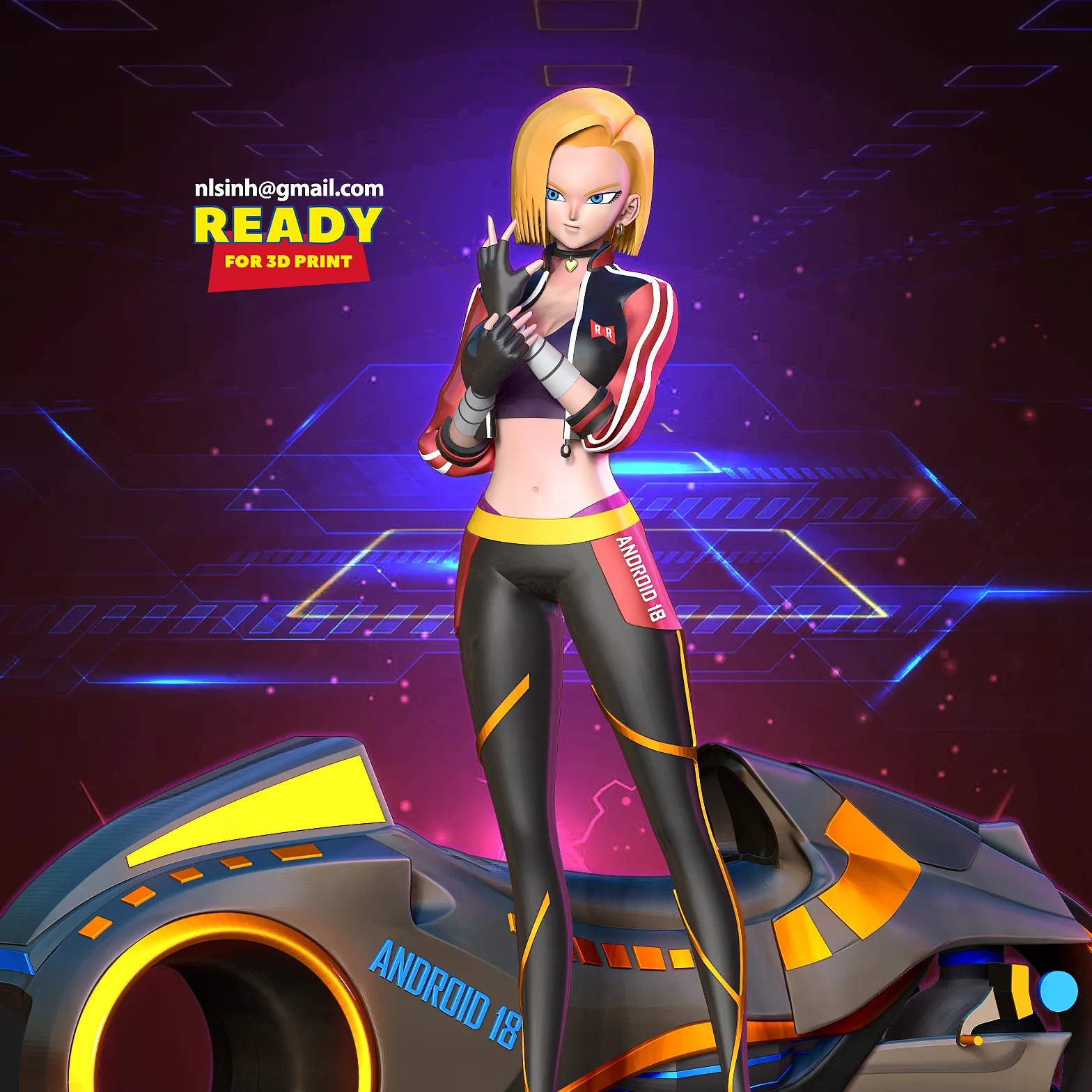Sculptures & Artworks STL Download - Racer Android 18by nlsinh