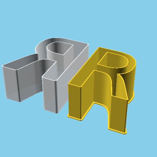 LATIN CAPITAL LETTER R, nestable box (v1) | 3D models download ...
