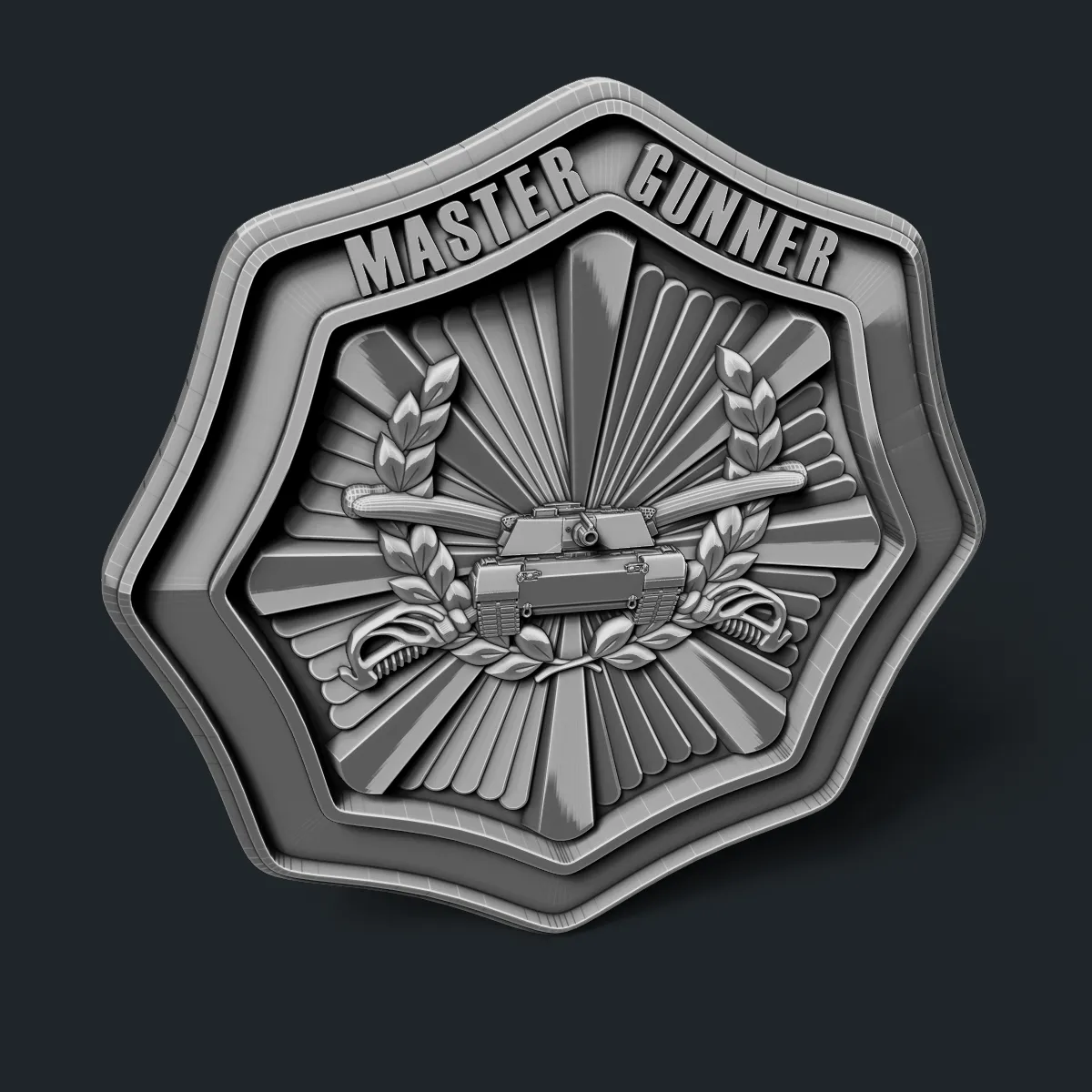Badges & Coins STL Download - Master Gunner Badge #RoZby RuslanOz