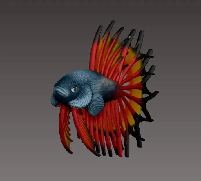 Characters & Creatures STL Download - BETTA FISH CROWNTAIL - READY FOR ...
