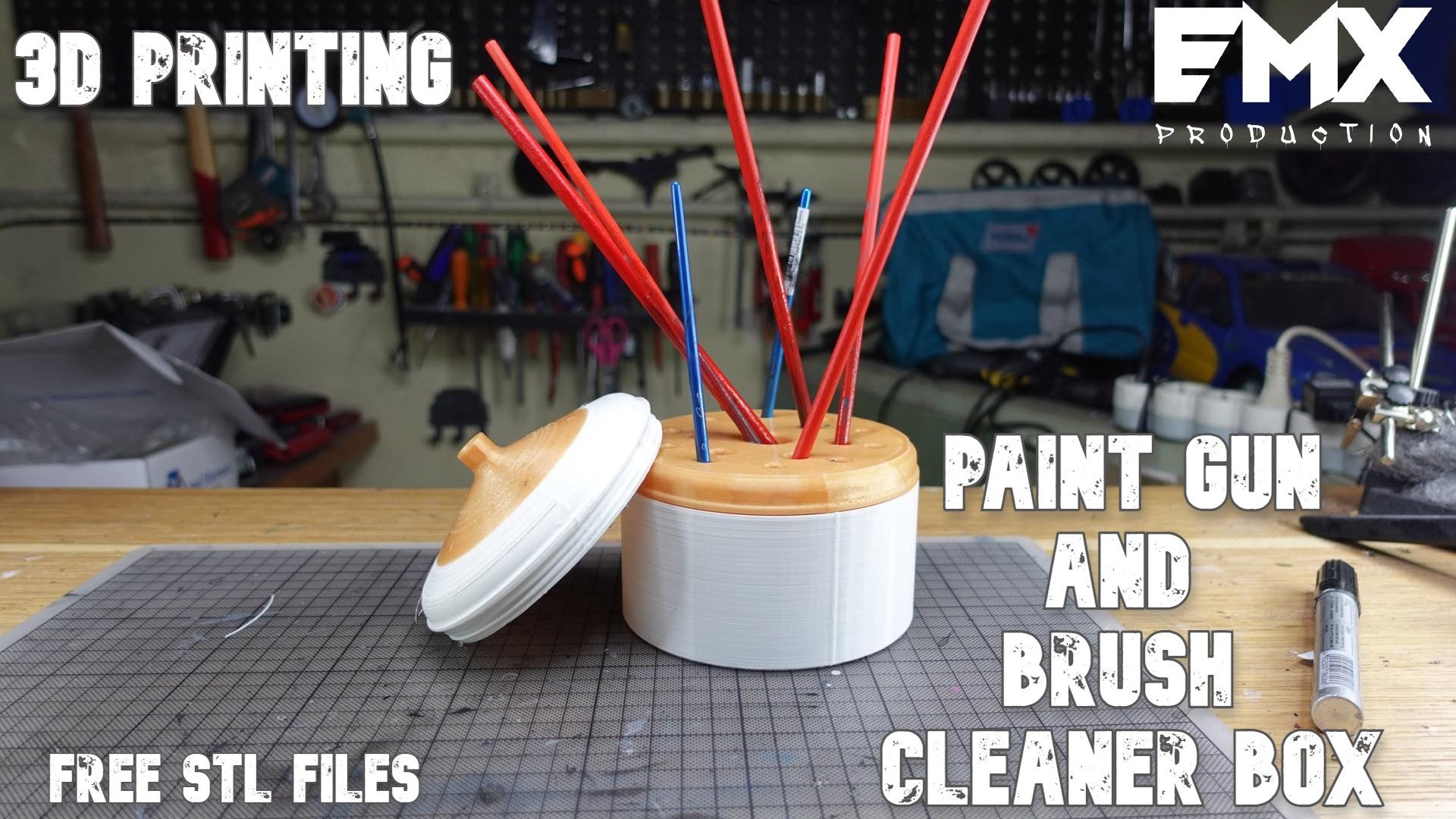 Paint gun and brush cleaner box | 3D models download | Creality Cloud