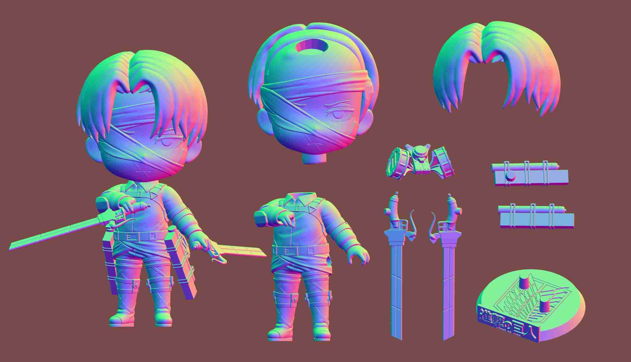 Levi Shingeki no kyojin | 3D models download | Creality Cloud