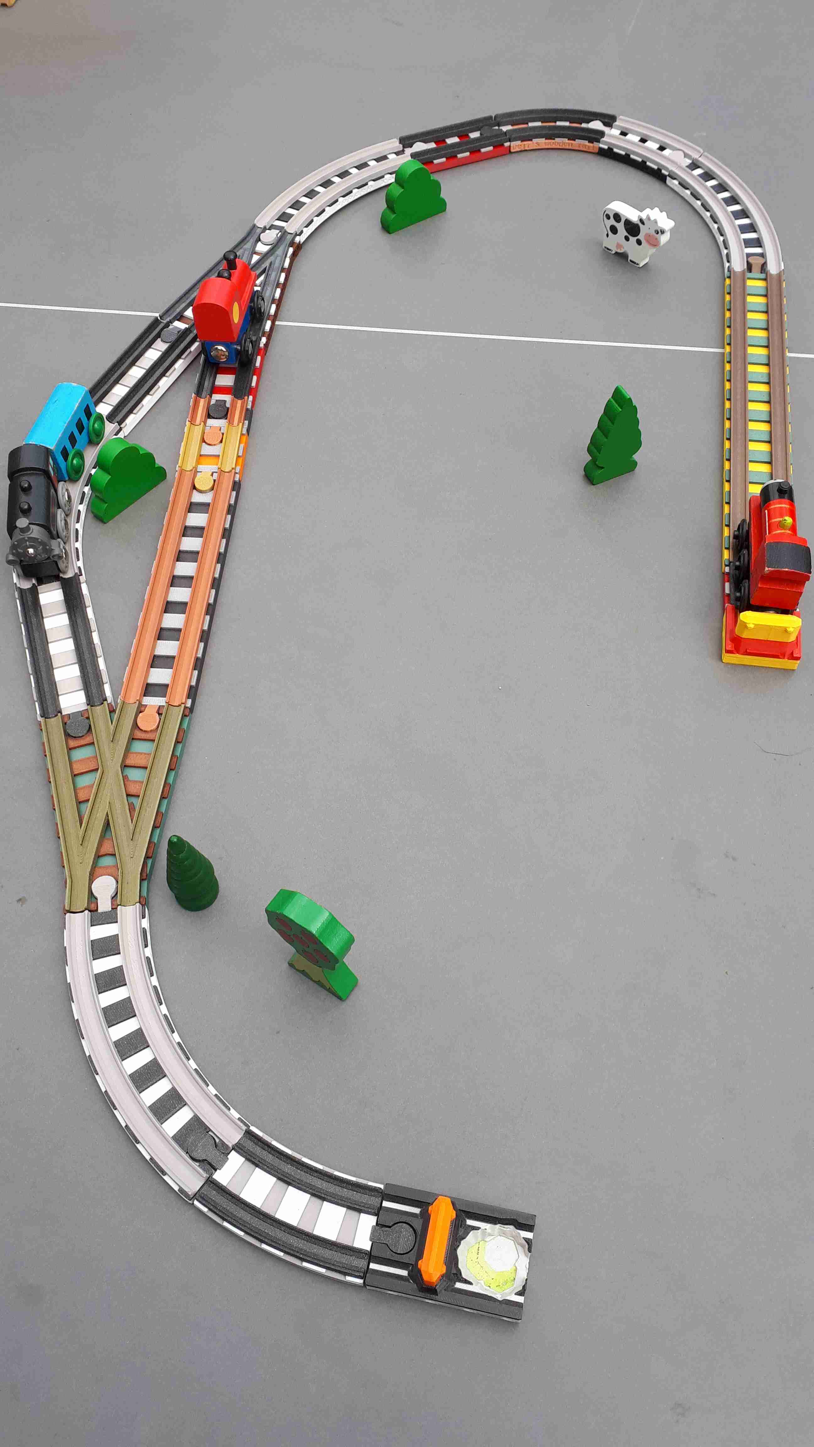 Wooden railway curves and forks with sleepers | 3D models download ...