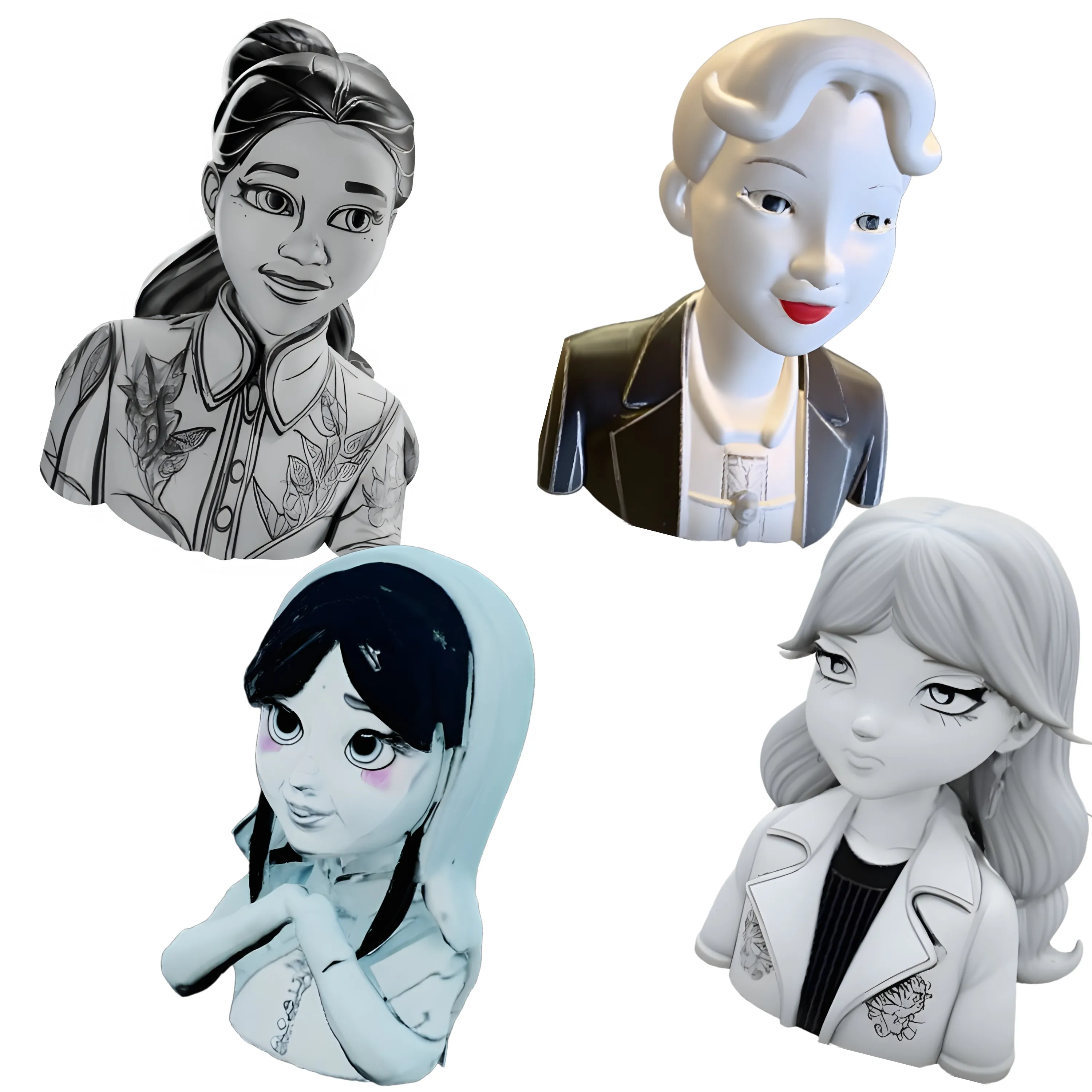 Characters & Creatures STL Download - Anime Character Bust Collectionby ...