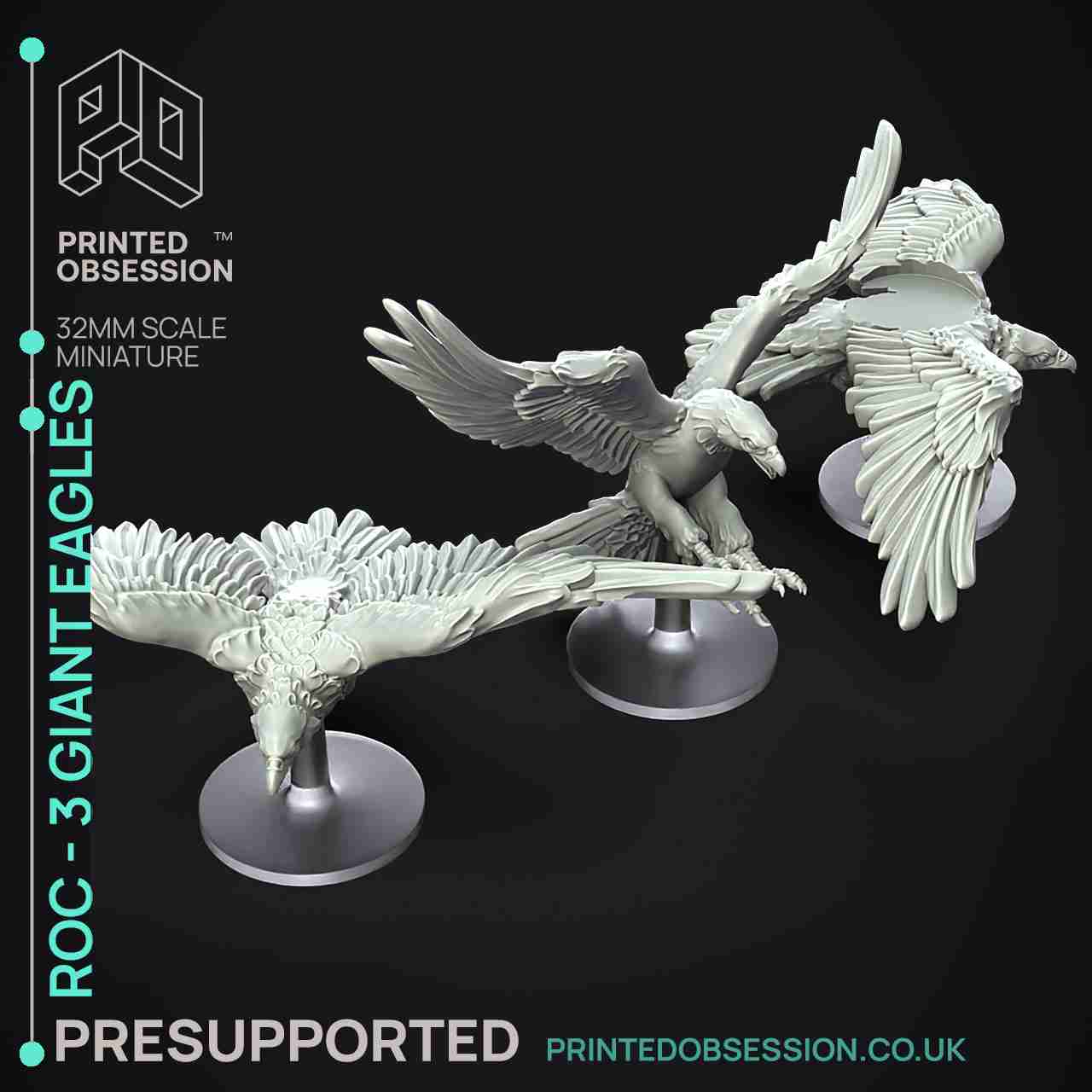 Roc - 3 Giant Eagles - PRESUPPORTED - 32mm scale | 3D models download ...