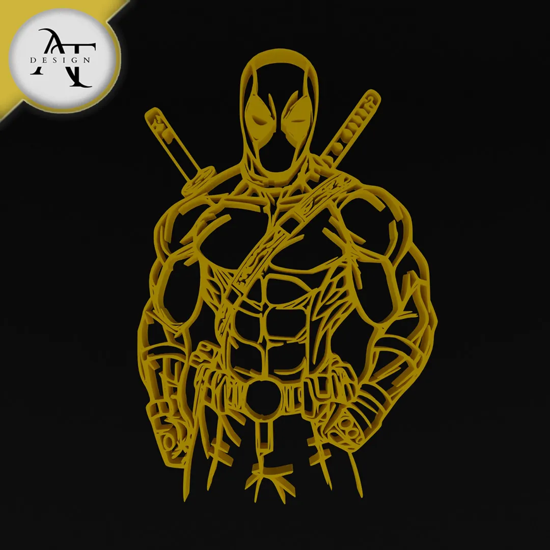 Other STL Download - Deadpool - Marvel - 2D Wall Art Decorby AT Design