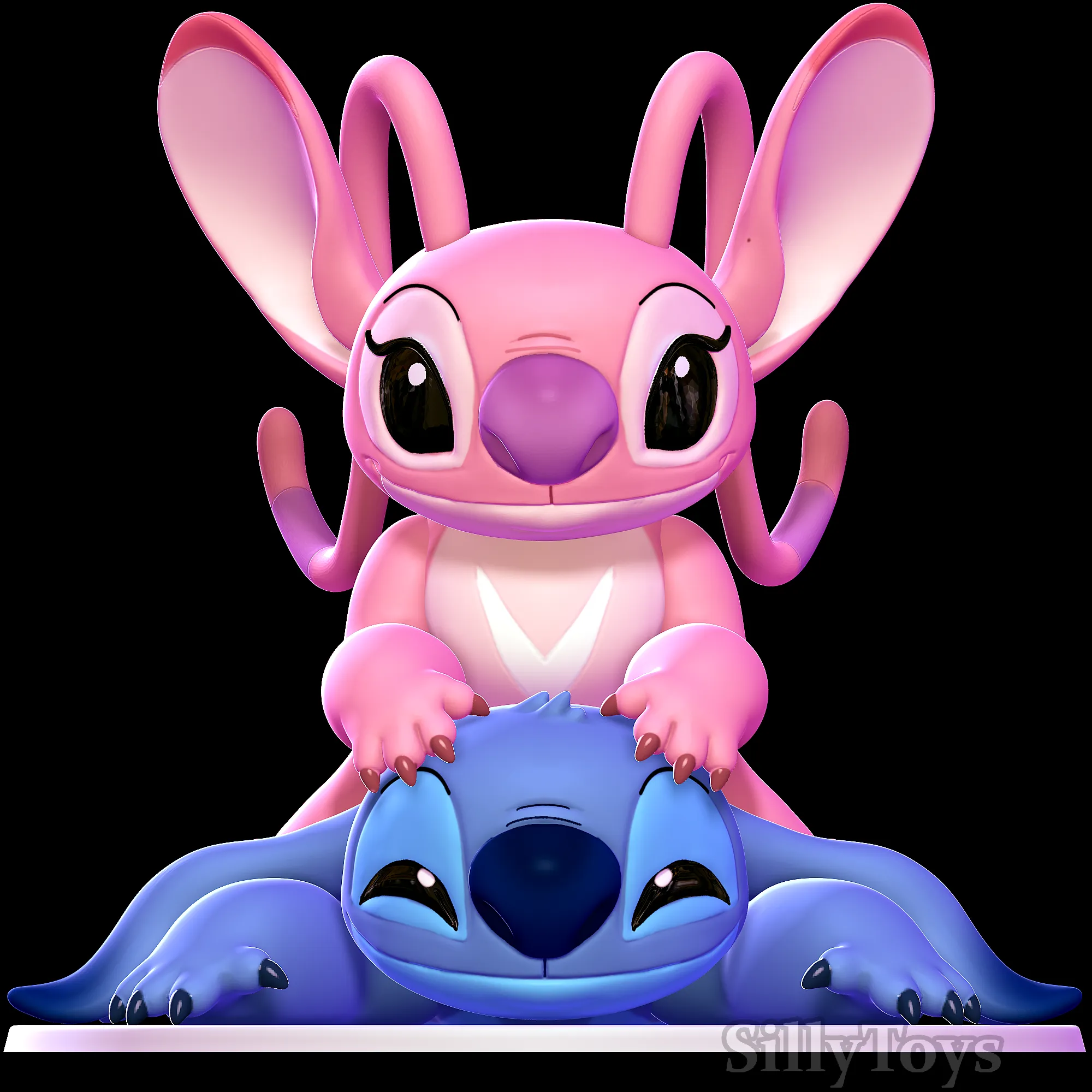 Other STL Download - Stitch with Angel on top - Lilo and Stitchby SillyToys