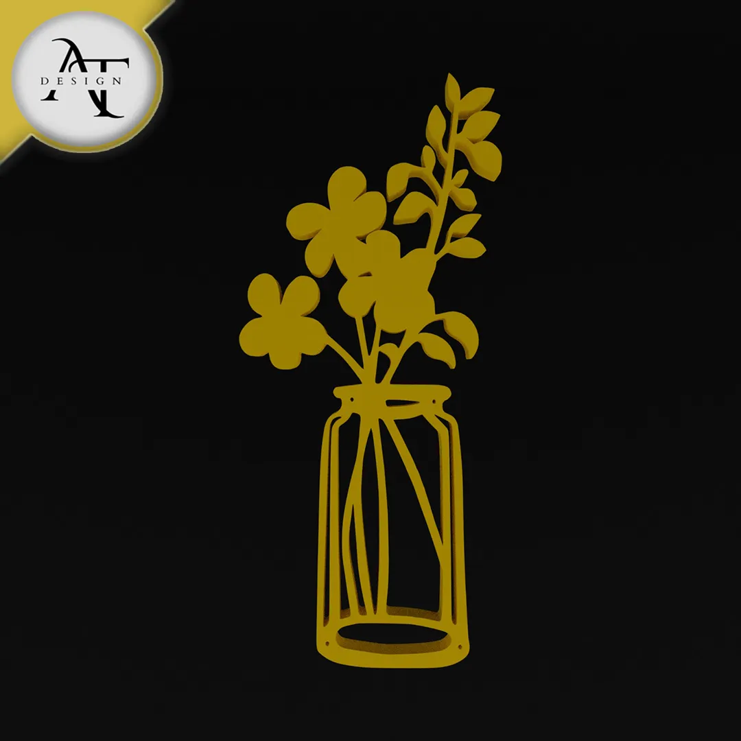 Home Decorations & Ornaments STL Download - Vase - Line Art - 2D Wall ...