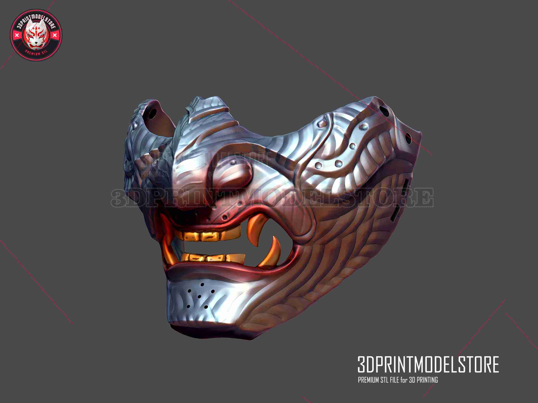 Ghost of Tsushima Mask - Japanese Kitsune Oni Samurai Mask | 3D models ...