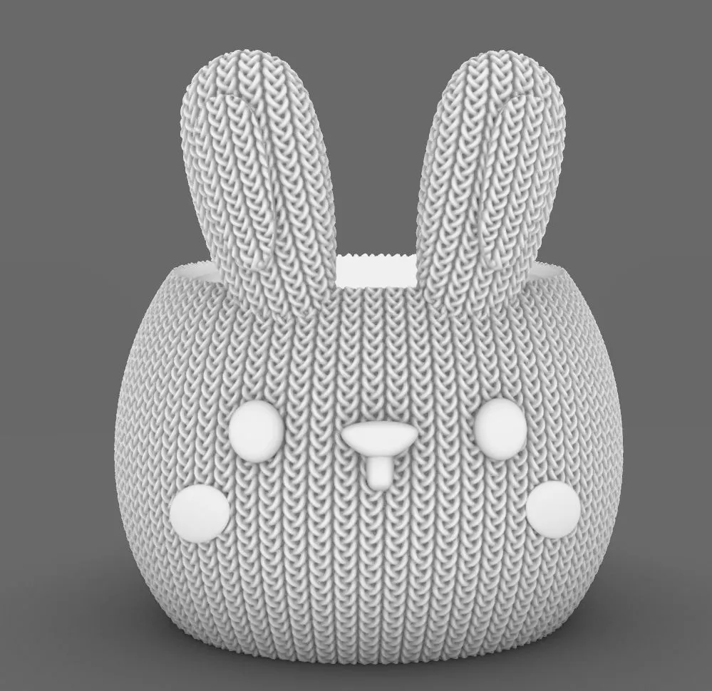 Construction Toys STL Download - knitted rabbit flower pot pencil ...