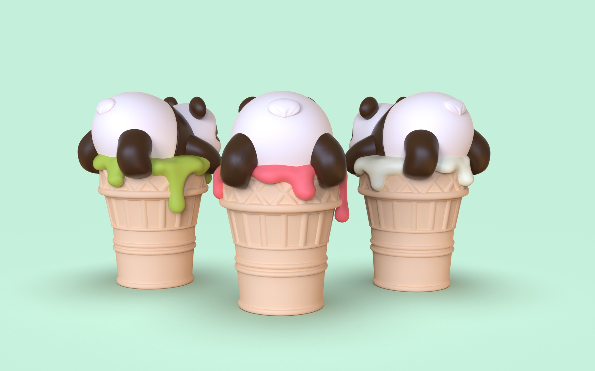 Panda Ice Cream | 3D models download | Creality Cloud