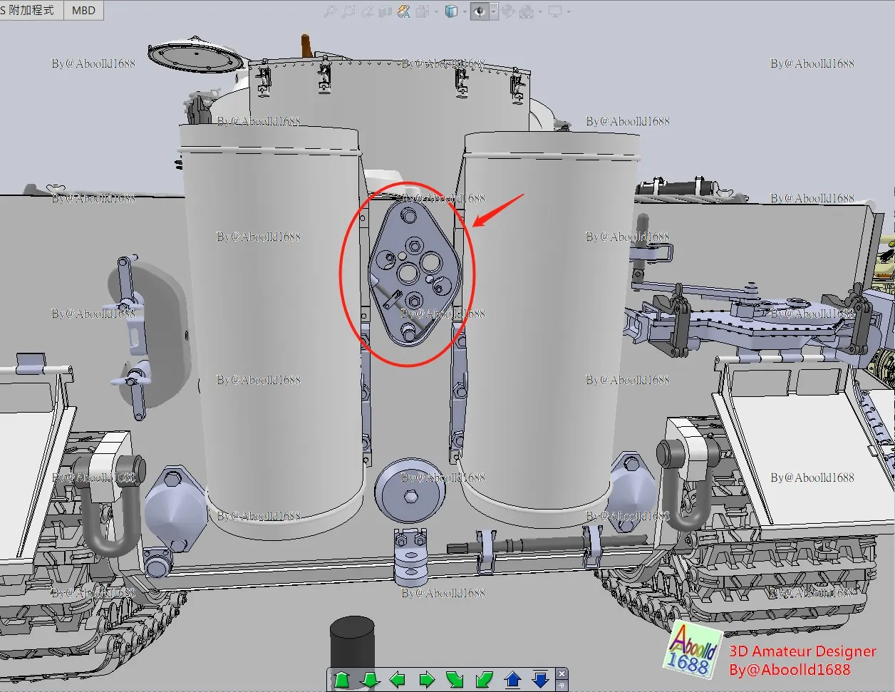 Vehicles & Machinery STL Download - Tiger Tank Late Engine start shaft ...