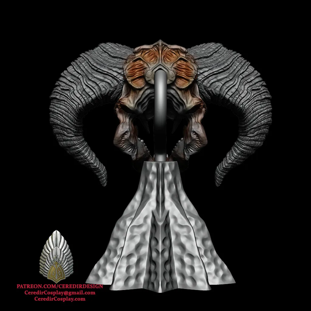 Game Props STL Download - Balrog Skull lord of the rings 3D DIGITAL ...