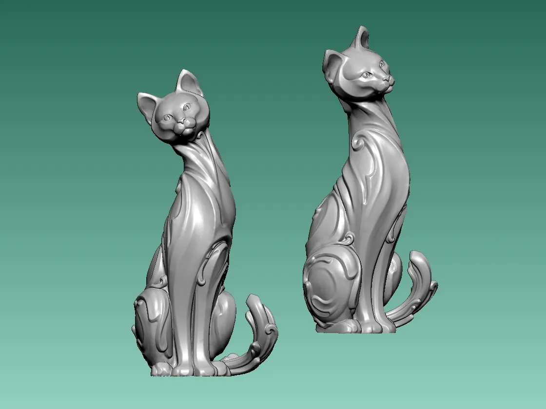 Sculptures & Artworks STL Download - Cat making pattern - 3D printby ...