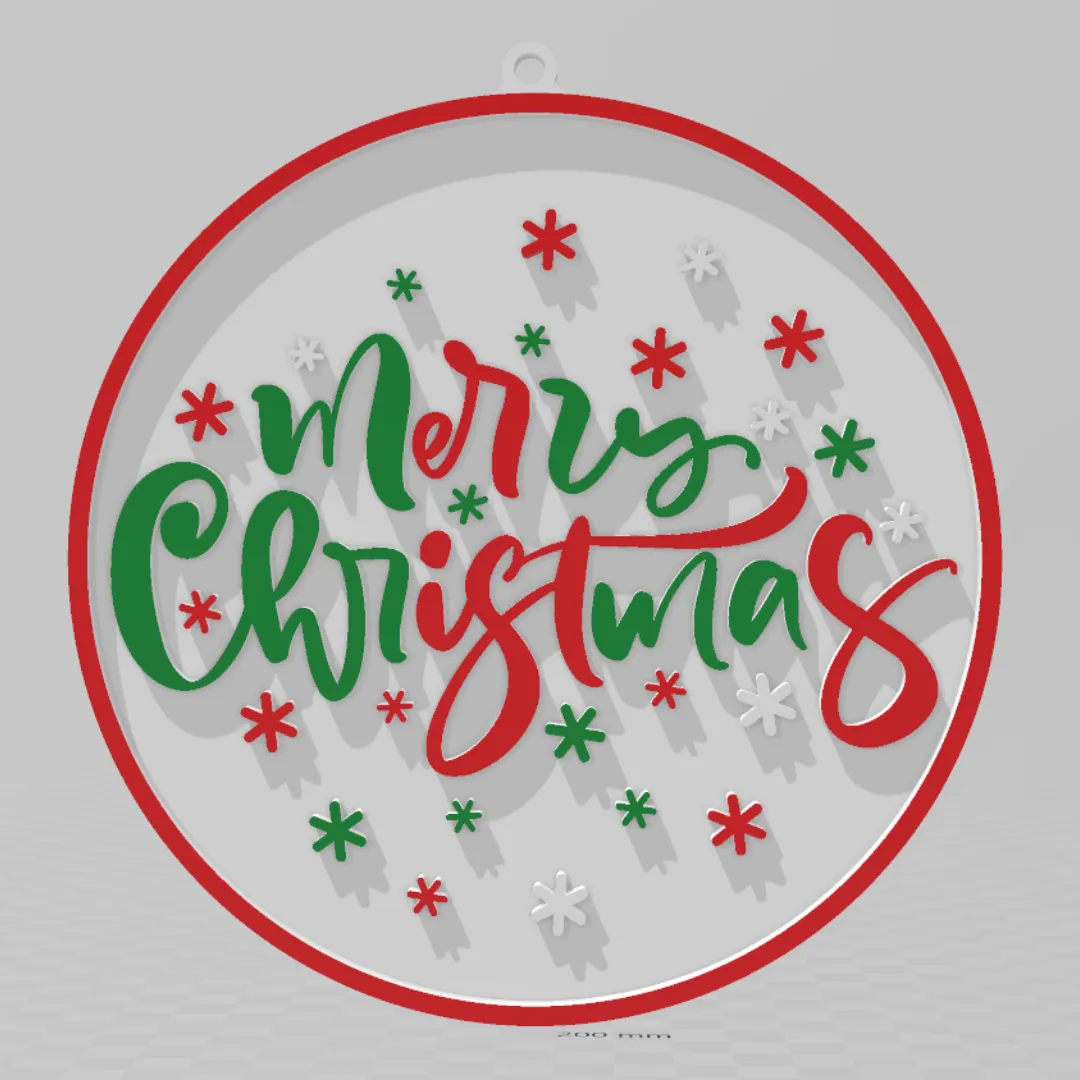 Home Decorations & Ornaments STL Download - Merry Christmas Ornament ...