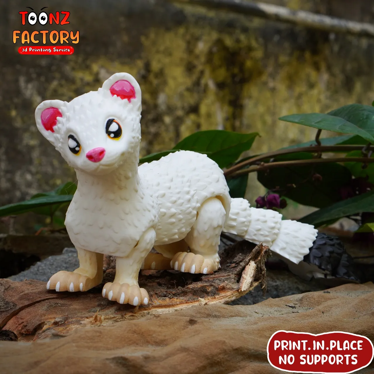 Other STL Descarga - PRINT IN PLACE CUTE FLEXI WEASEL - ToonzFactory