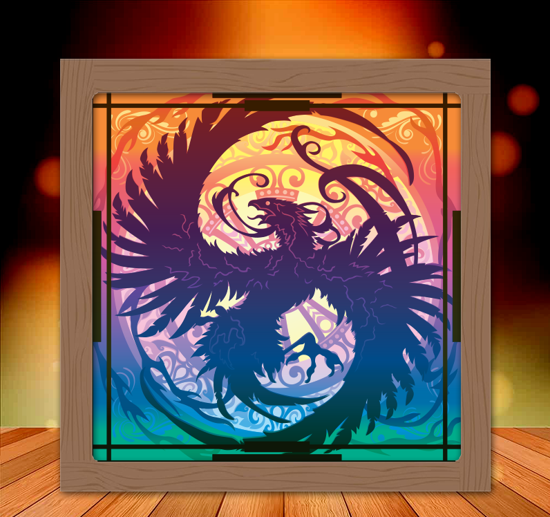 Phoenix Reborn light box (shadow box) | 3D models download | Creality Cloud