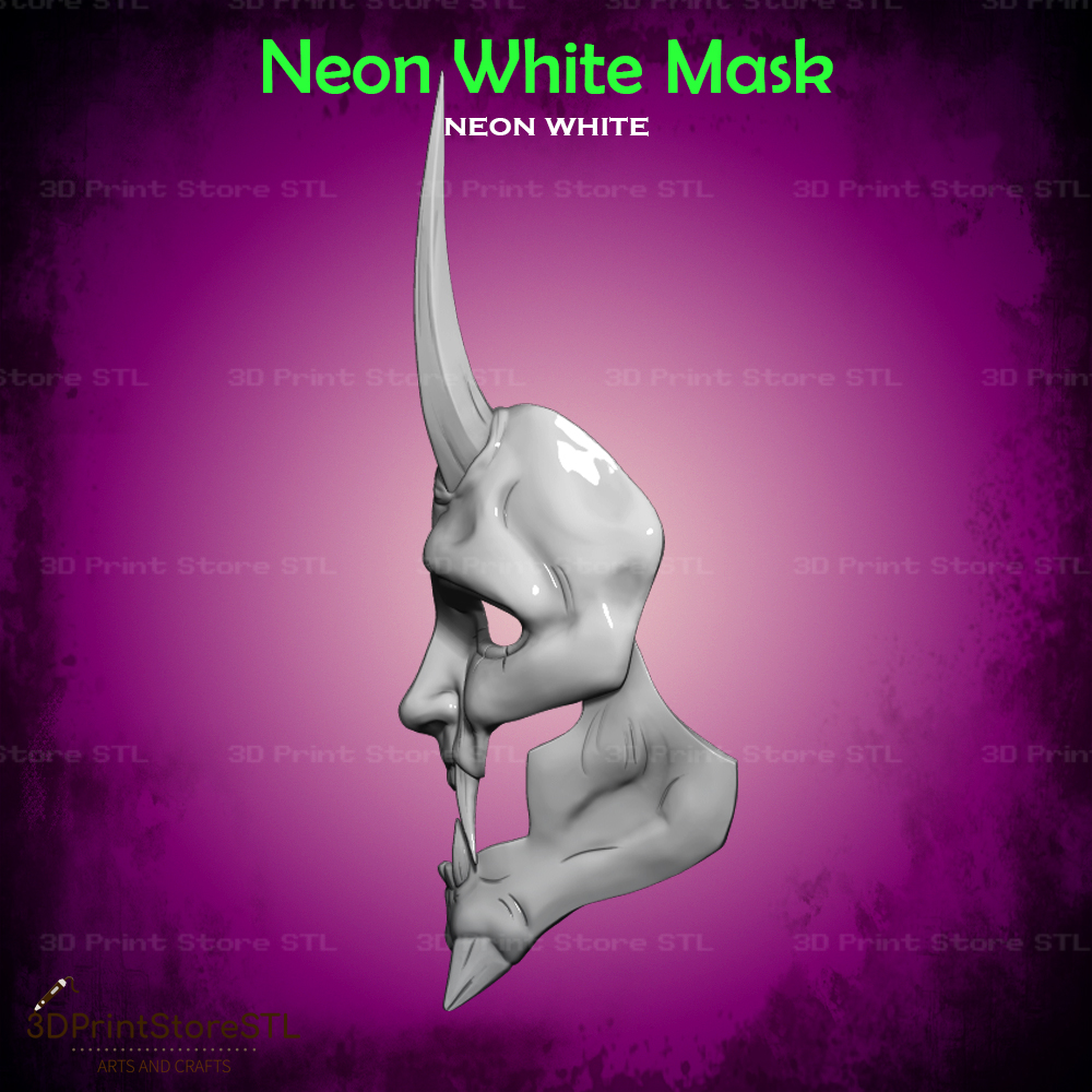 White Mask Cosplay Neon White Game - STL File | 3D models download ...
