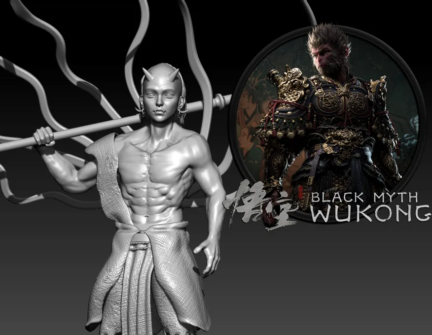Characters & Creatures STL Download - RED BOY -BLACK MYTH WUKONG - 3D ...