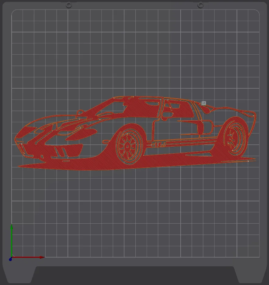 3D Printer Files | 3MF File | FORD GT40 VINTAGE - 2D WALL ART #2 ...