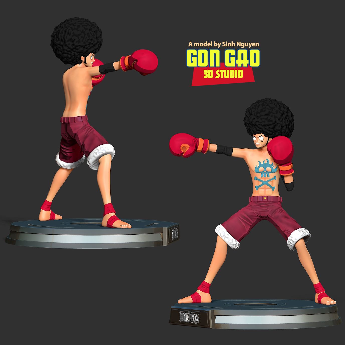 Afro Luffy - One Piece Fanart | 3D models download | Creality Cloud