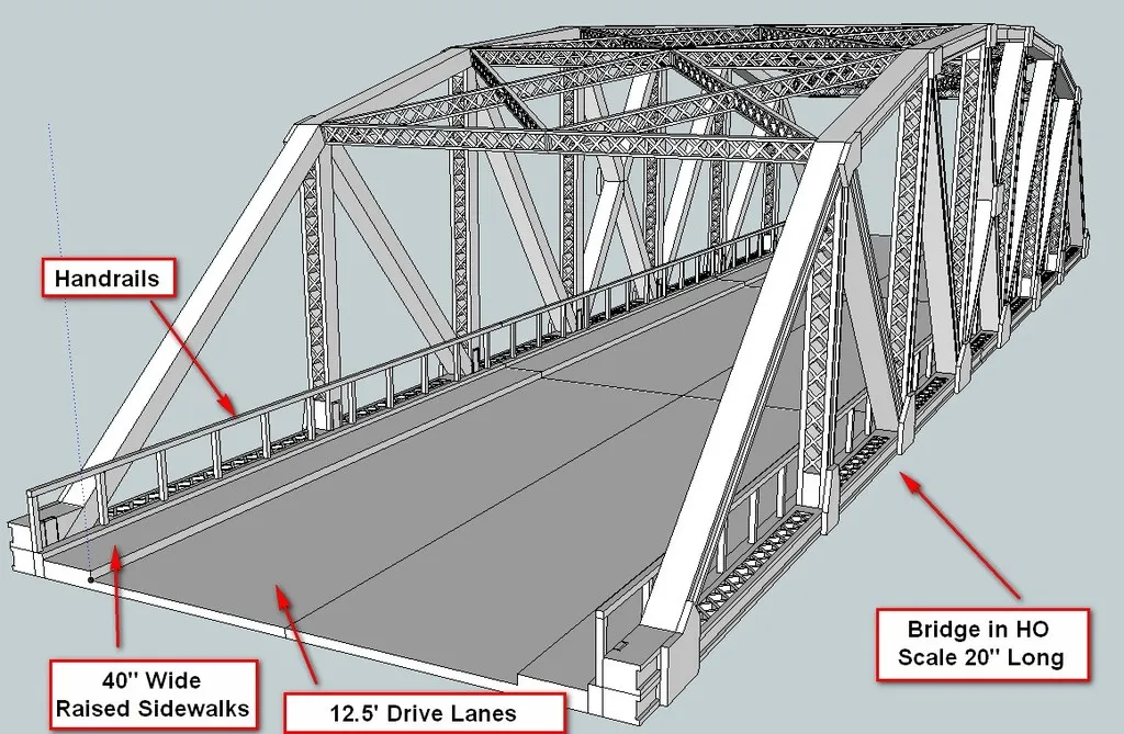 Archivos de impresora 3D | Archivo 3MF | ho scale 145 foot bridge ...