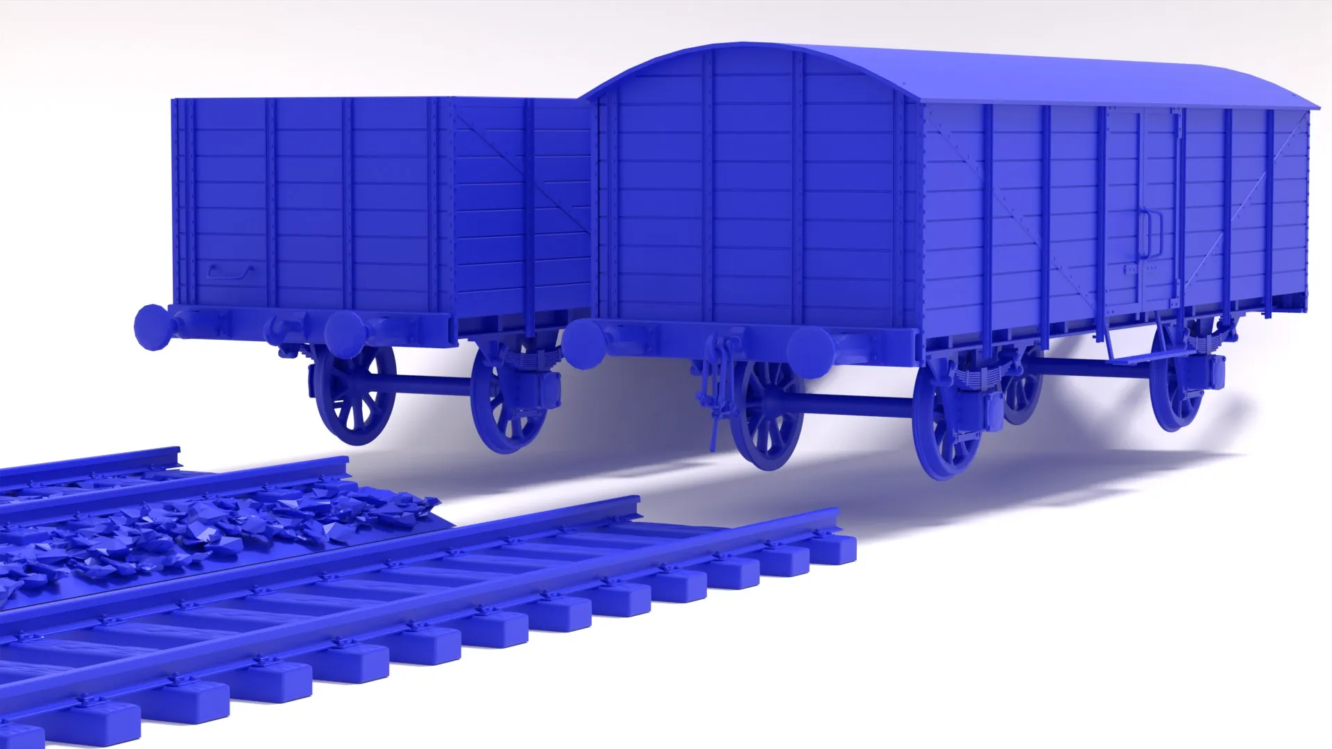 Vehicles & Machinery STL Download - Two type GR20 railway wagon and railsby arti4077
