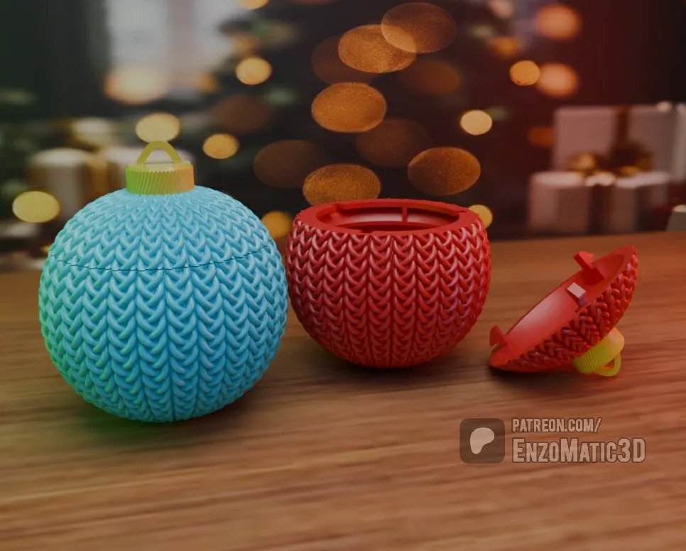 Home Decorations & Ornaments STL Download - Crochet Christmas tree ball ...