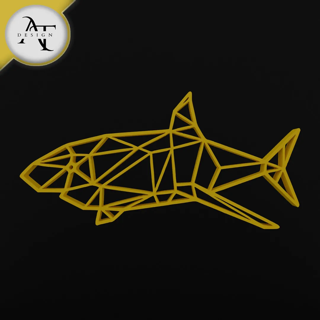 Digital Art STL Download - Shark - Geometric - 2D Wall Art Decorby AT ...
