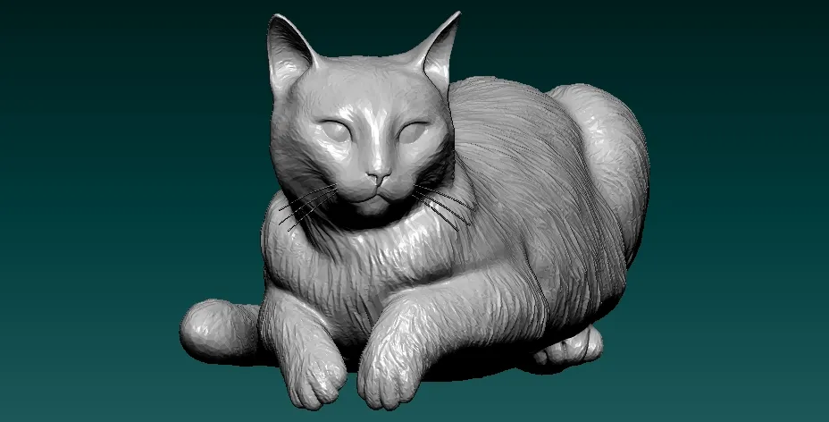 Characters & Creatures STL Download - Lying cat - statue - 3D printby ...