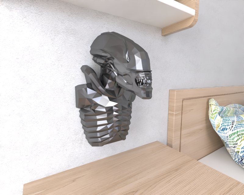 Alien Bust Lowpoly Low poly | 3D models download | Creality Cloud