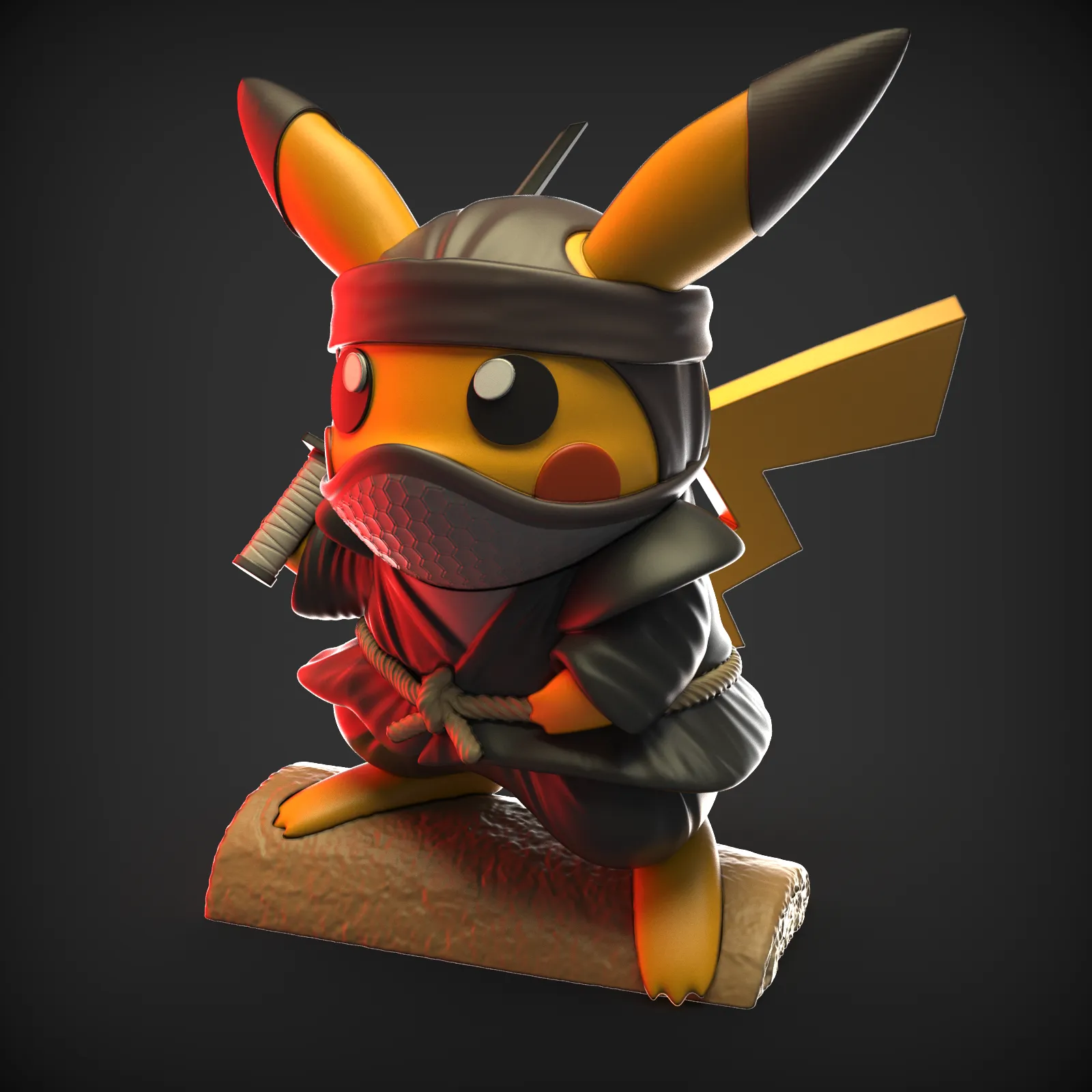 Characters & Creatures STL Download - PIKACHU NINJAby Portal_3D_Estudio