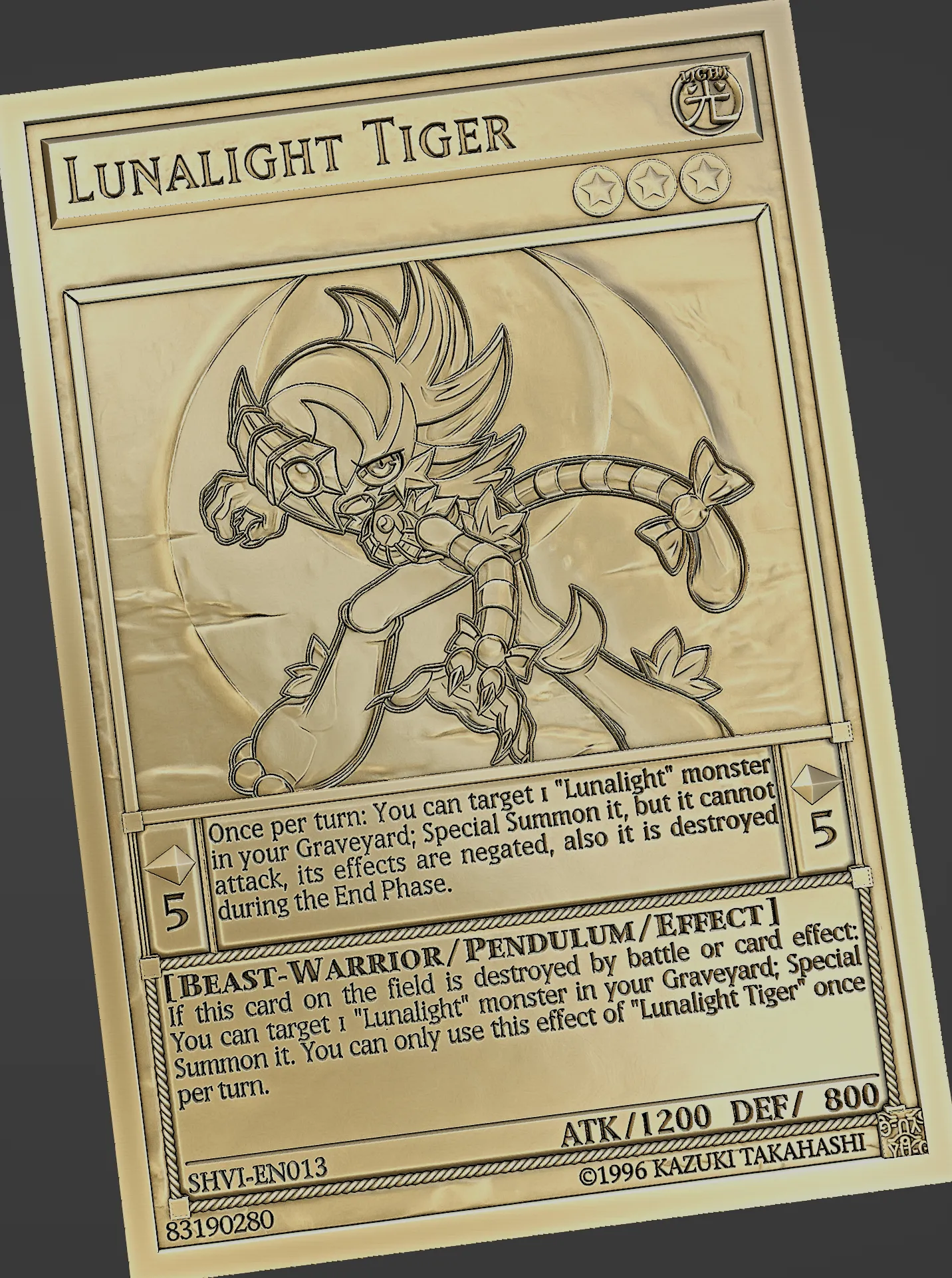 Free Other STL Download - Lunalight Tiger - yu-gi-oh!by Wsonuchiha3D
