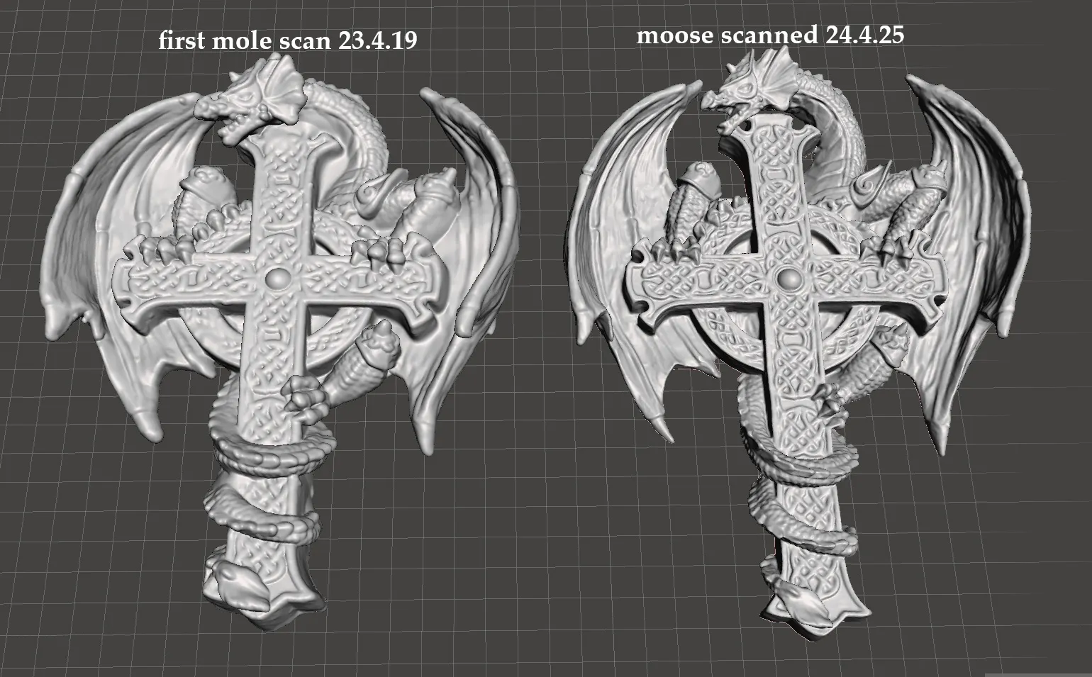 dragon celtic cross v2 (rescanned) | 3D models download | Creality Cloud