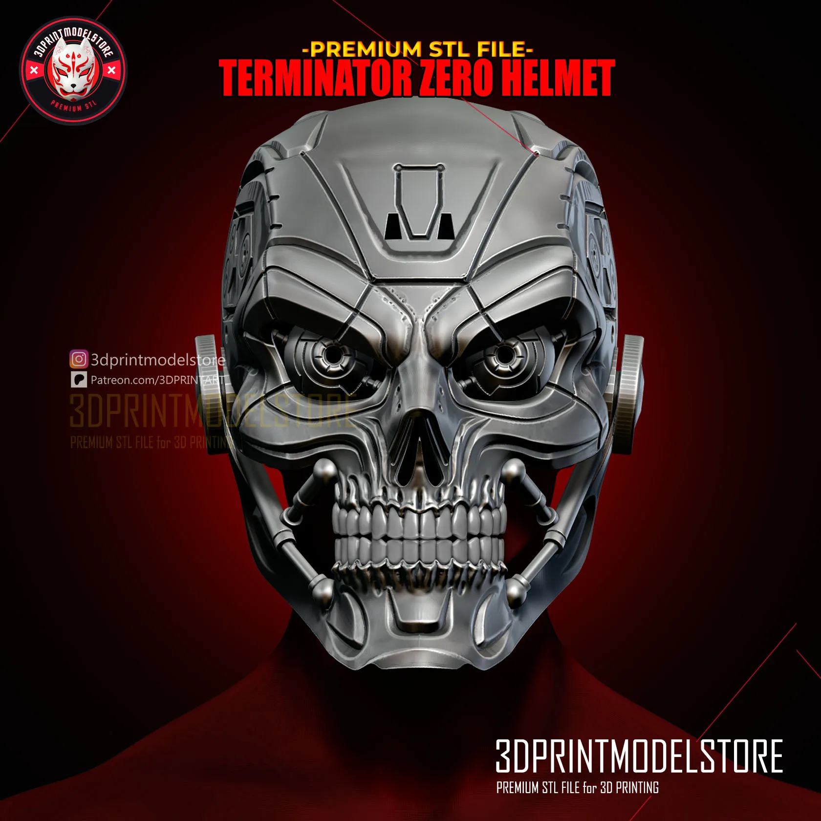 Cosplay STL Download - Terminator Zero Mask - Premium STL for Cosplayby ...