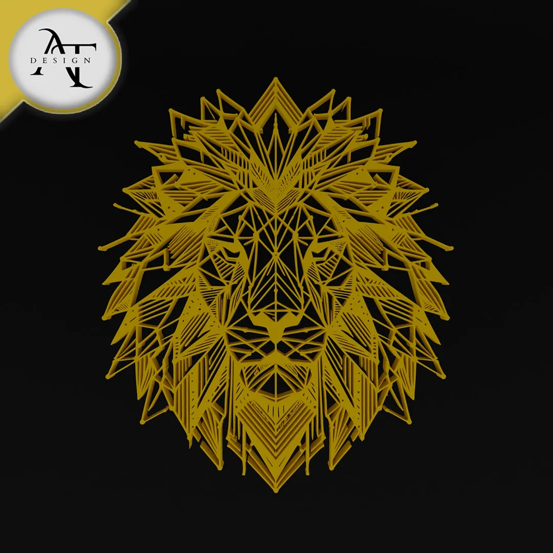 Other STL Download - Lion - Geometric - 2D Wall Art Decorby AT Design
