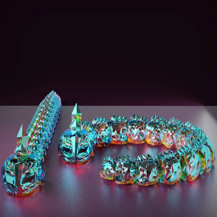 3D Printer Files | 3MF File | Articulated Crystal Serpent | Creality Cloud