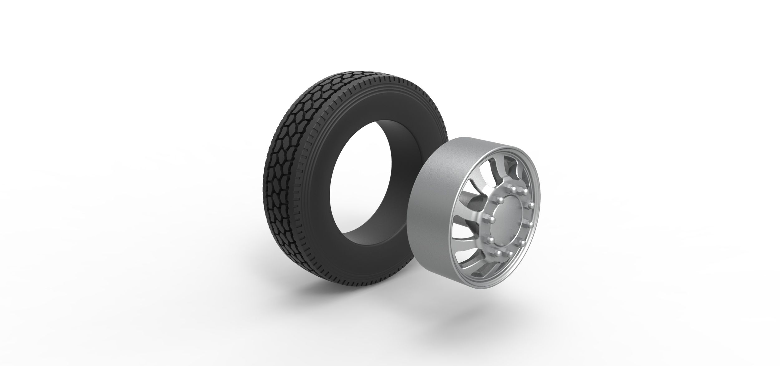 Front custom wheel of semi truck V8 Scale 1:25 | 3D models download ...