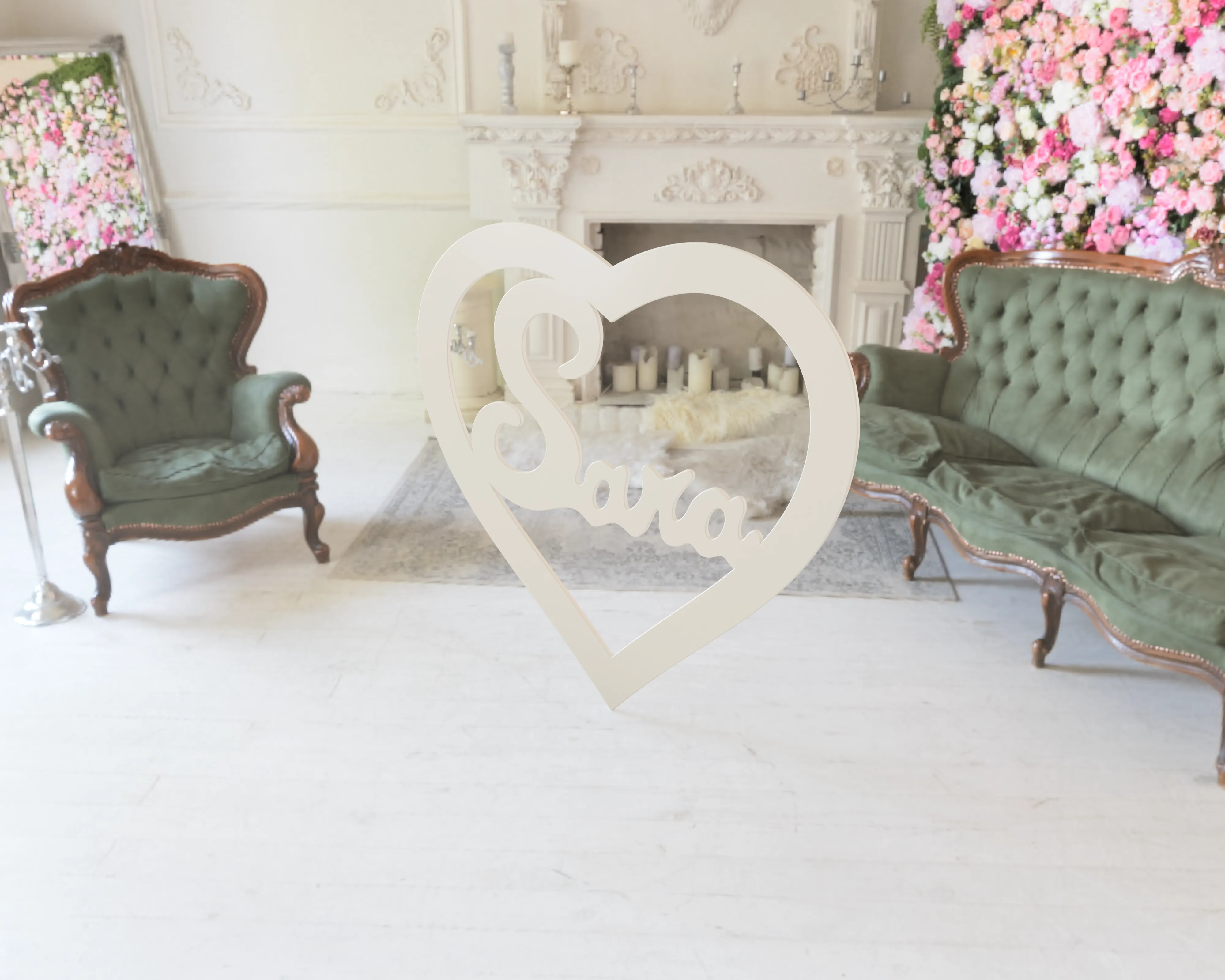 Big heart mold with Sara name | 3D models download | Creality Cloud