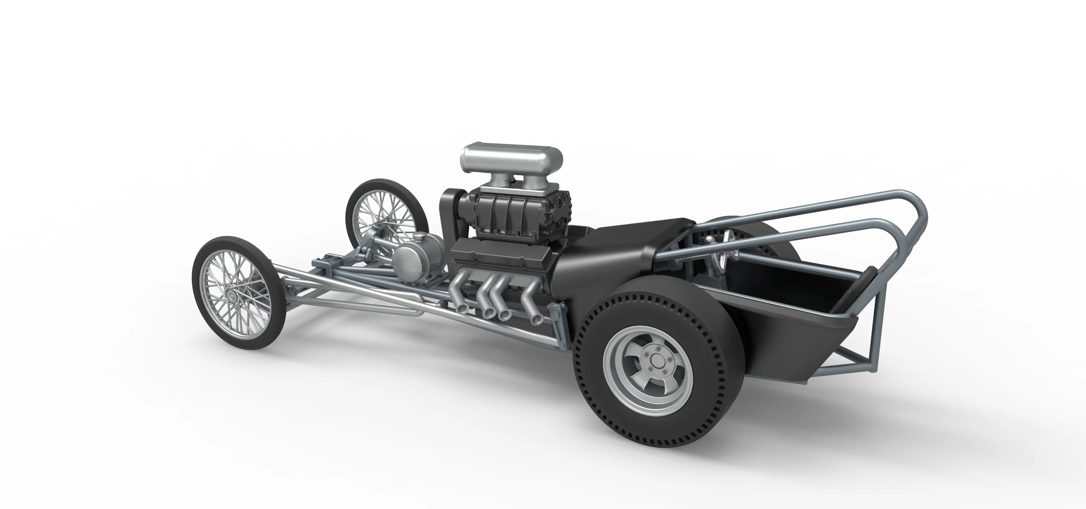 Other STL Download - Front engine vintage dragster with V8 Version 3 ...