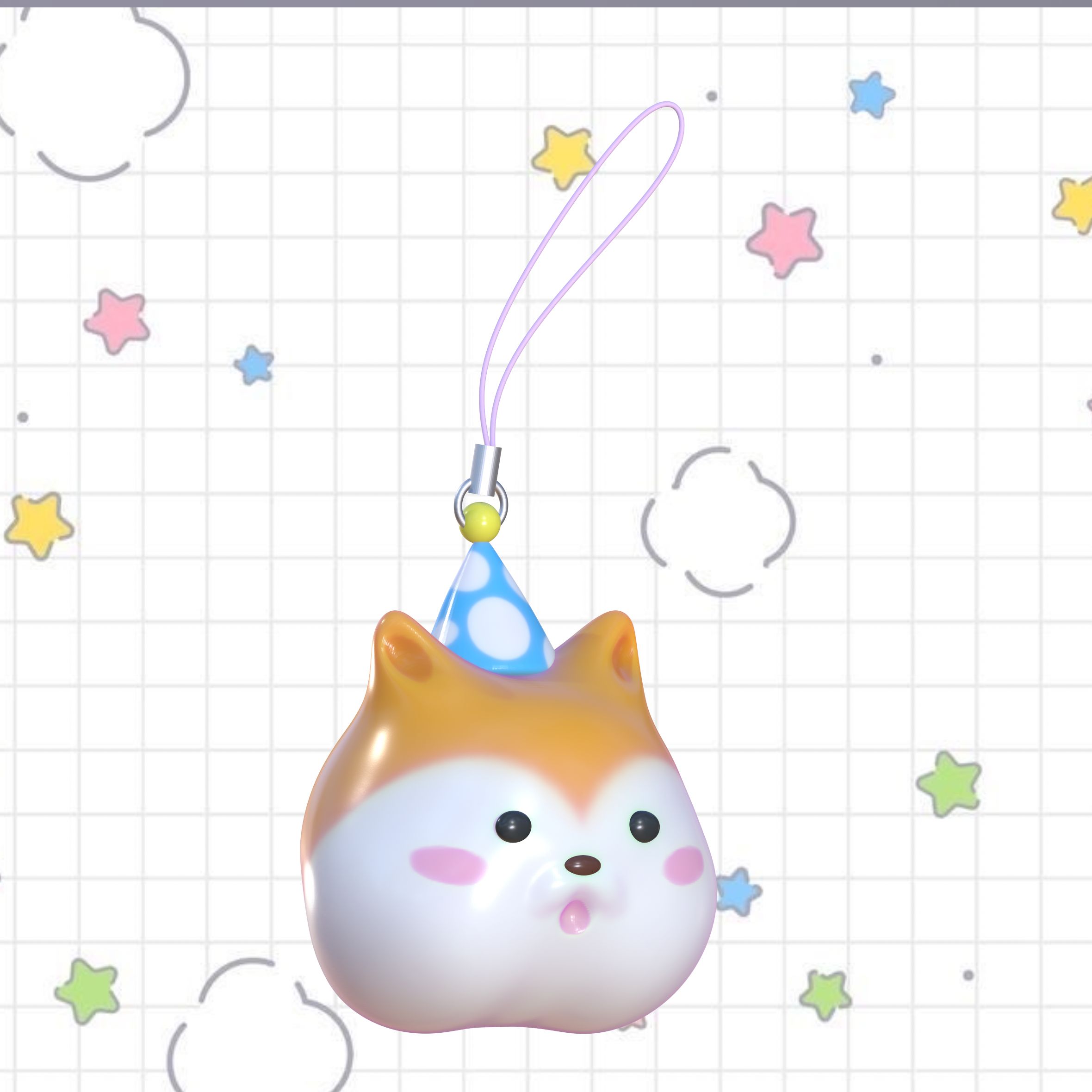 BIRTHDAY DOG CHARM / KEYCHAIN | 3D models download | Creality Cloud