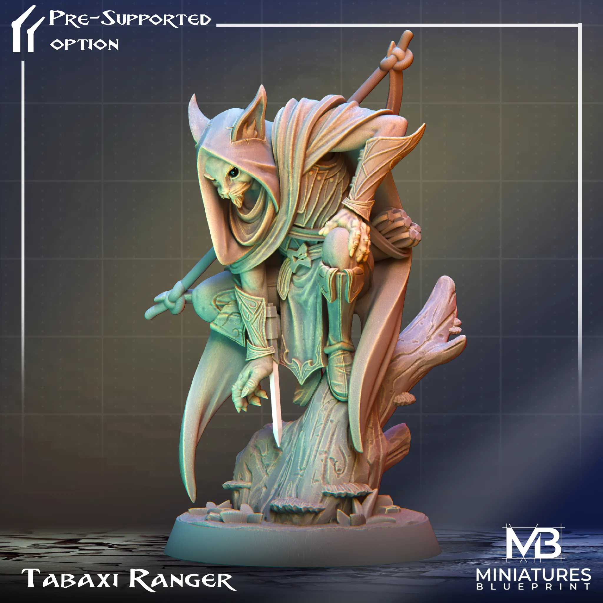 Characters & Creatures STL Download - Tabaxi Rangerby Miniatures Blueprint