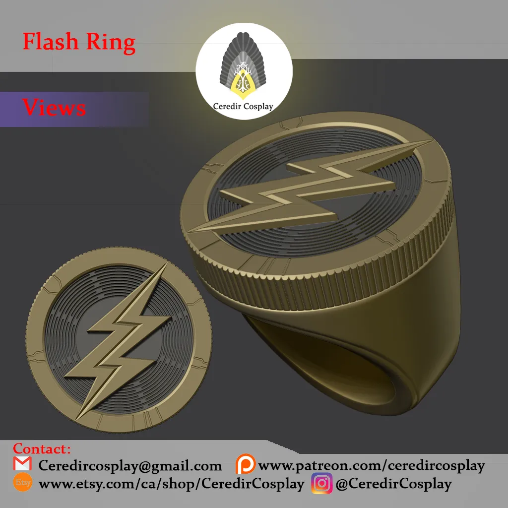 Cosplay STL Download - Flash 2022 Ring 3d digital downloadby CeredirDesign