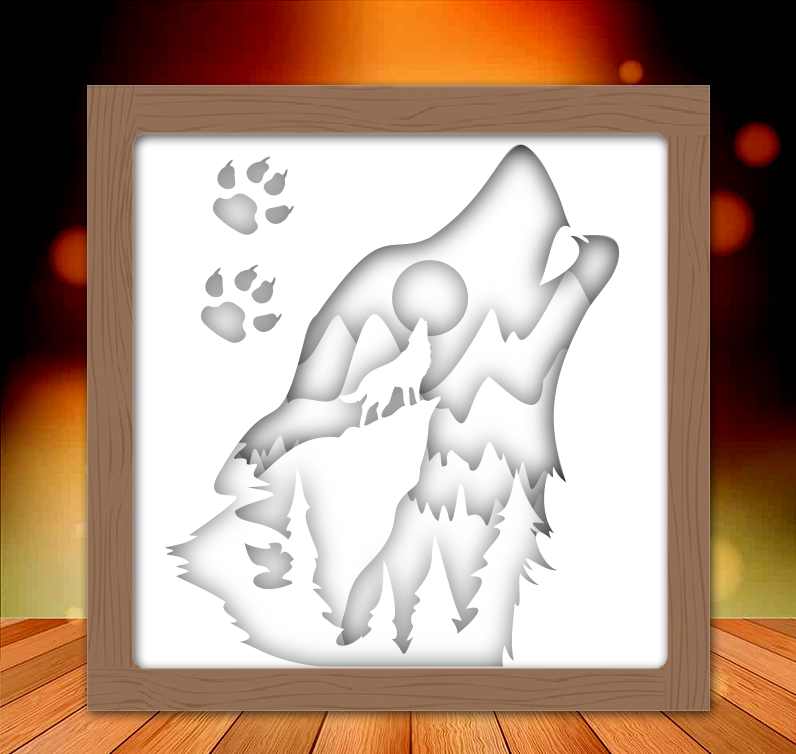 Wolf shadow box | 3D models download | Creality Cloud