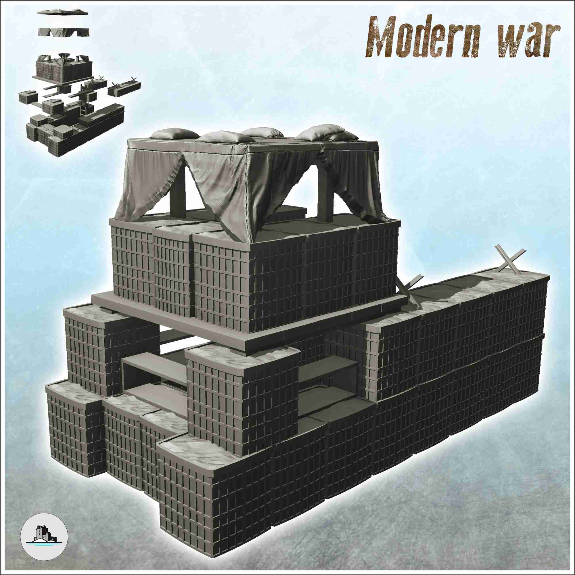 Modern fortified base pack No. 1 - scenery miniatures ww3 | 3D models ...