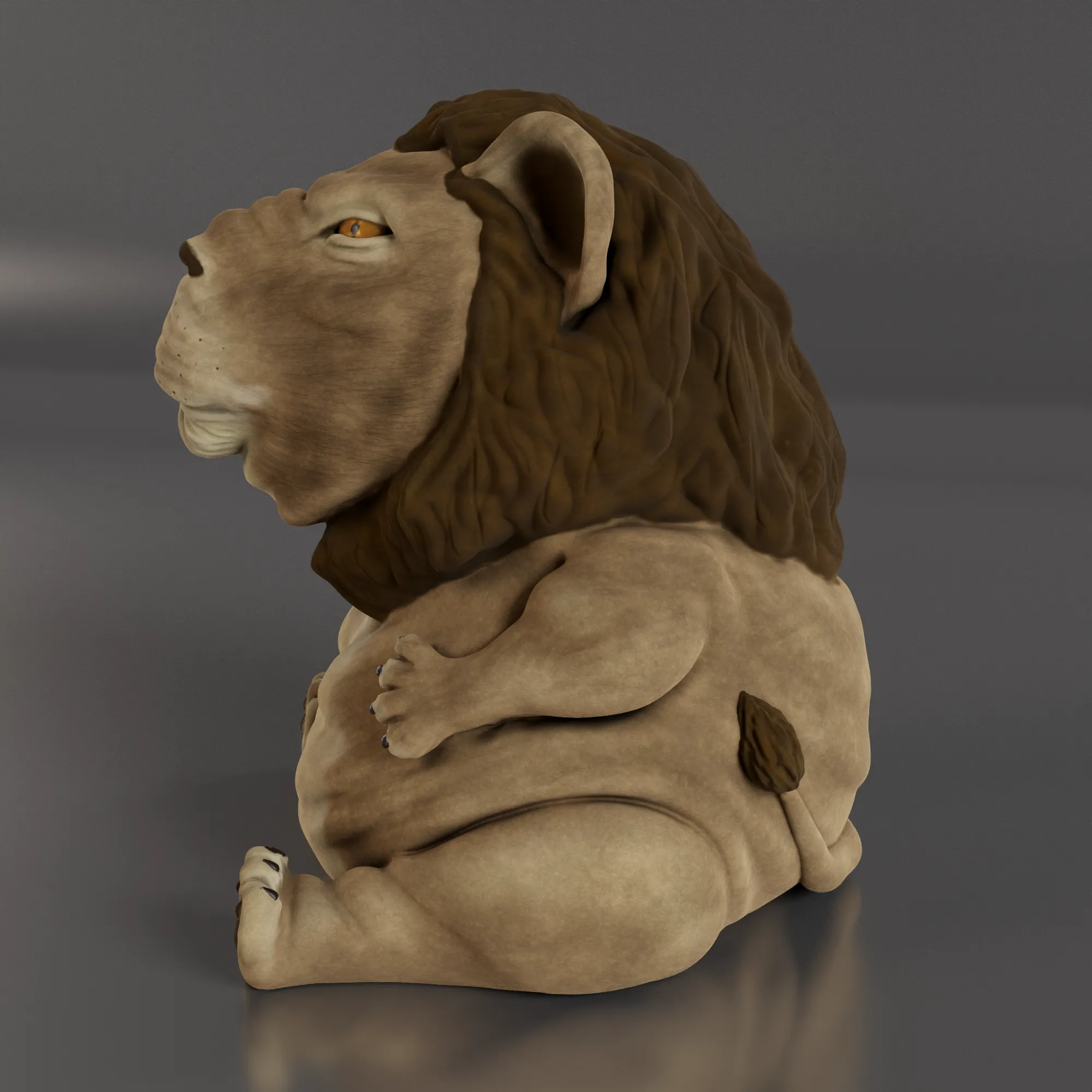 Characters & Creatures STL Download - OVERWEIGHT LIONby MirDraft